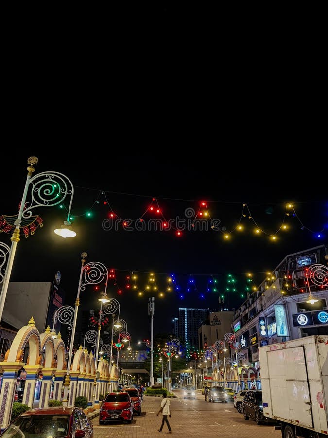 Night Lights in Brickfields, Little India, Kuala Lumpur Malaysia ...
