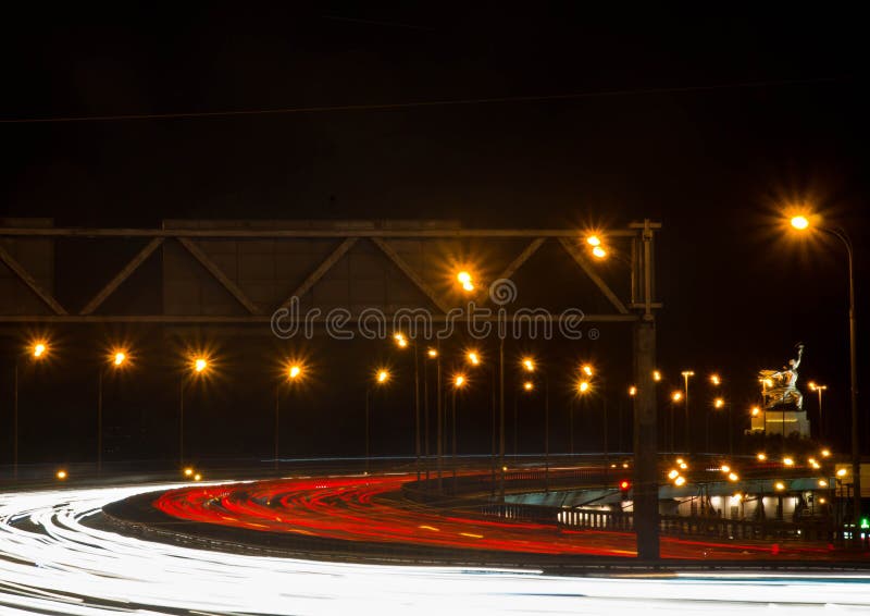 Night Lights of Cars on the Road Stock Image - Image of communication ...