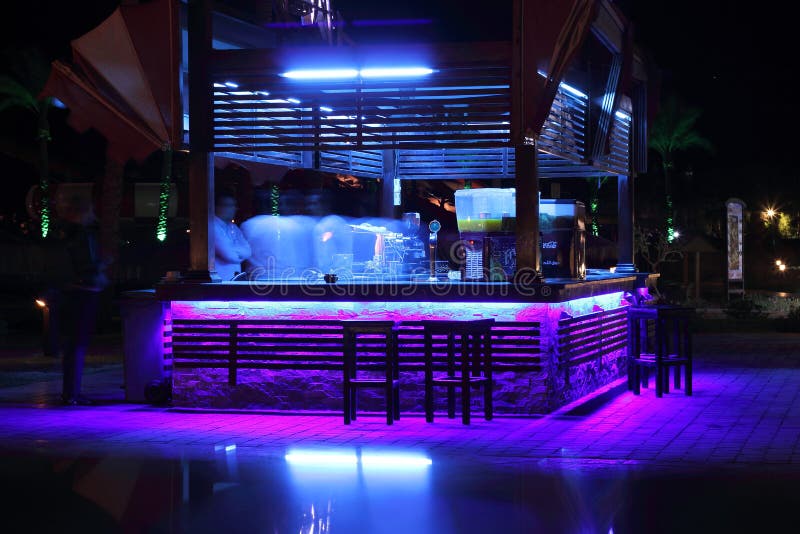 Night lights mini bar editorial image. Image of restaurant - 83587005
