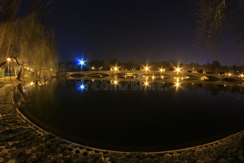 Night lights in the park stock image. Image of illumination - 41413555