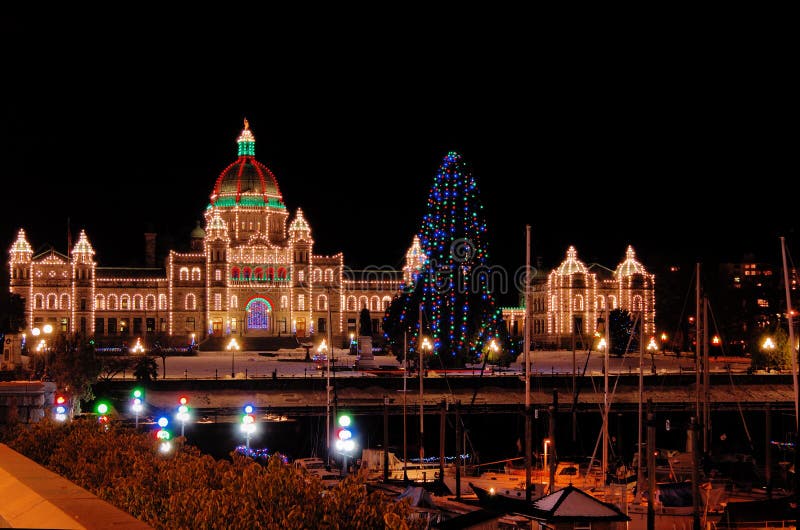 Night lights in Victoria stock image. Image of downtown - 7902343