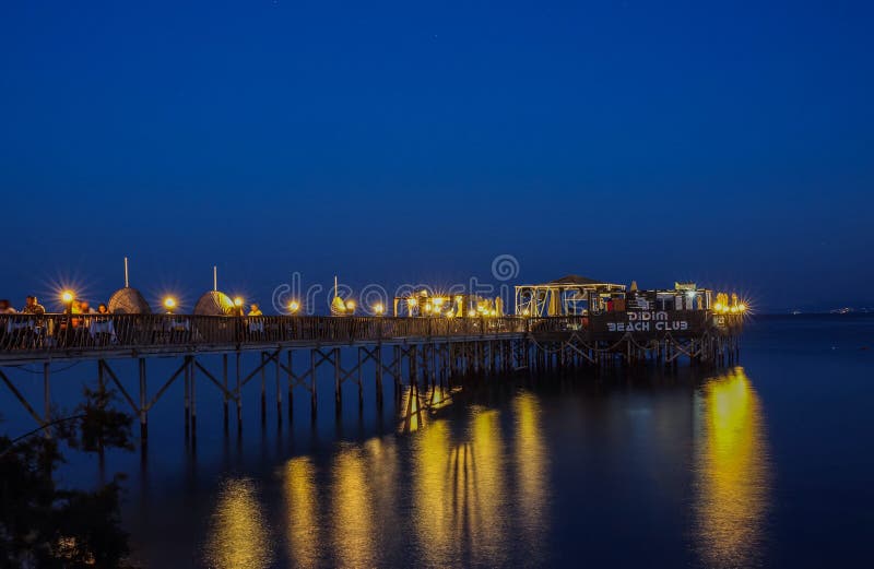 Night lights editorial image. Image of pier, view, reflections - 103622755