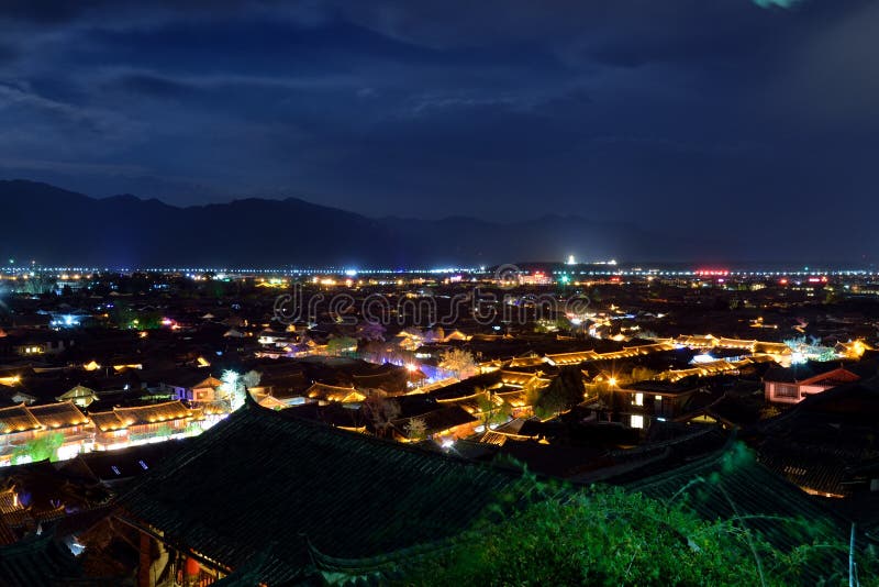 Night of Lijiang stock image. Image of town, scenes, light - 39757481