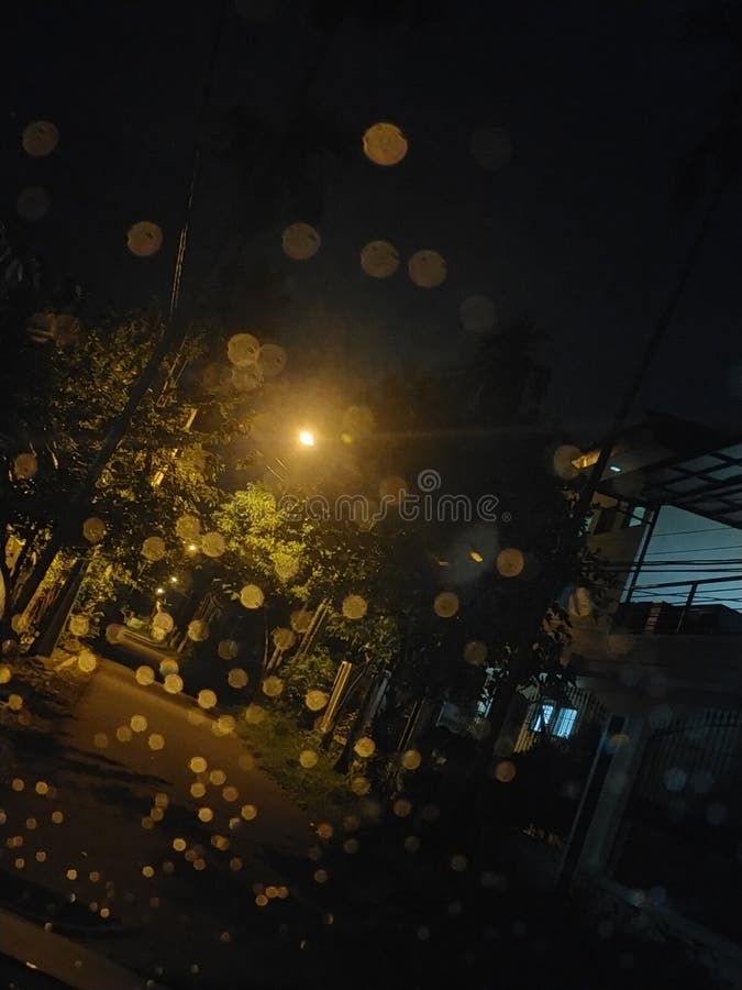 Night on Lonely Rain, with Cold Wind Stock Photo - Image of night, wind ...