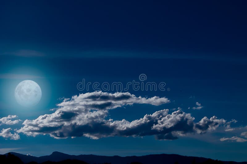 A Night of Luminous Full Moon Stock Image - Image of nature, moon ...