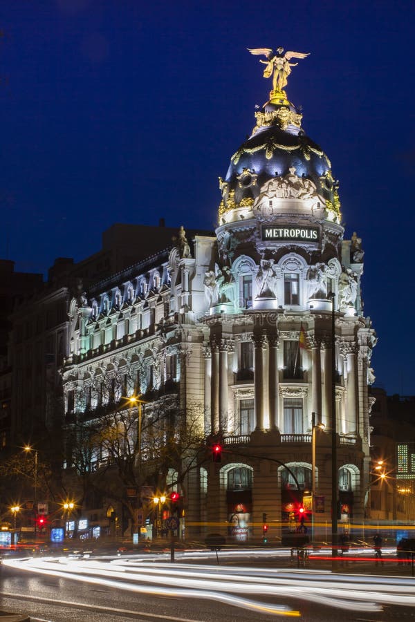 Night in Madrid editorial photo. Image of vertical, destinations - 28944786