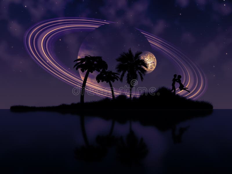 Night magic island stock illustration. Illustration of horizon - 36555464