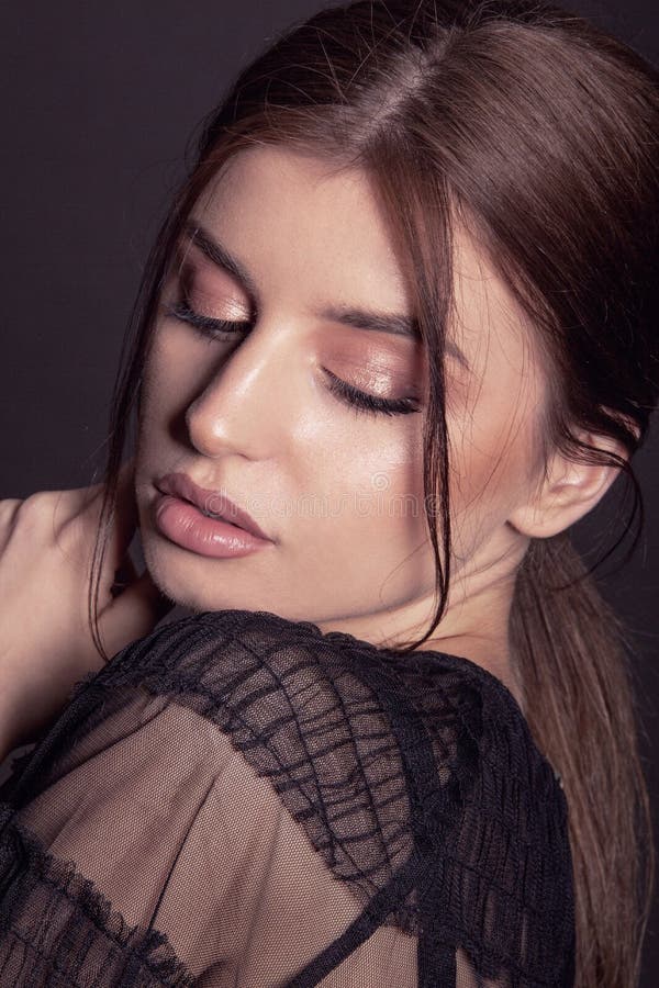 Night Make Up Look. Glamour Make Up Stock Image - Image of white ...