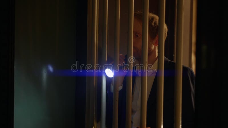 Mysterious Man with Flashlight in Dark Night. Keywords Suspense ...