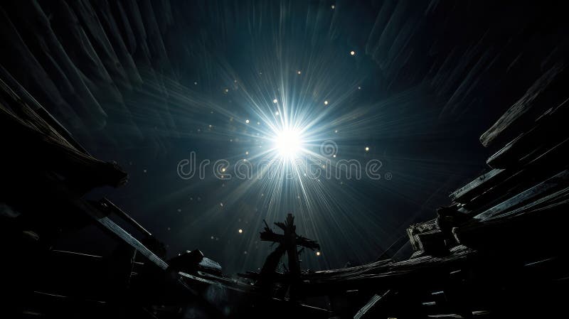 Night manger star stock illustration. Illustration of guiding - 373887308