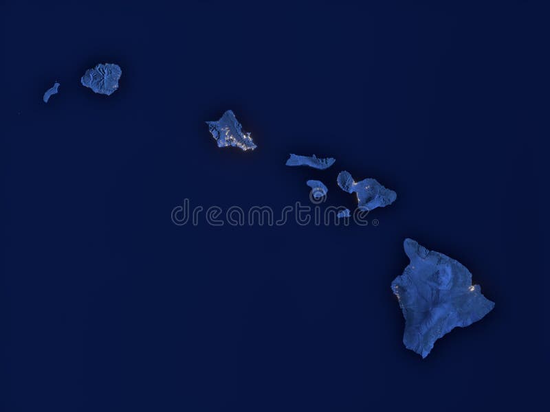 Night map of Hawaii stock illustration. Illustration of hawaii - 391792541