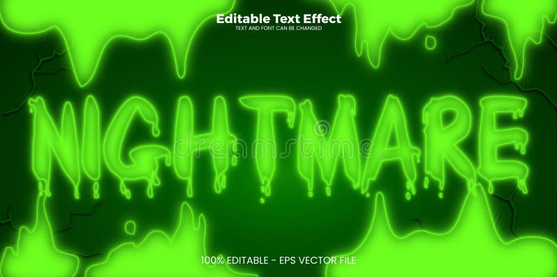Night Mare Editable Text Effect in Modern Trend Style Stock Vector ...