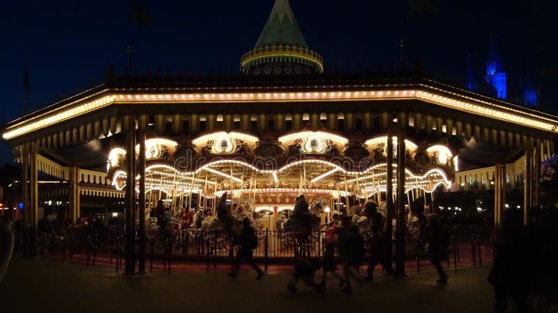 Night Merry Go-round stock image. Image of merry, beautiful - 67356373