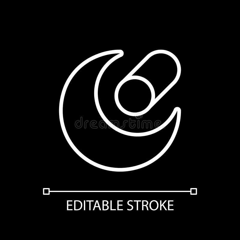 Night Mode App White Linear Icon for Dark Theme Stock Vector ...