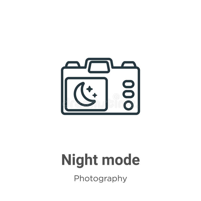 Night Mode Outline Vector Icon. Thin Line Black Night Mode Icon, Flat ...