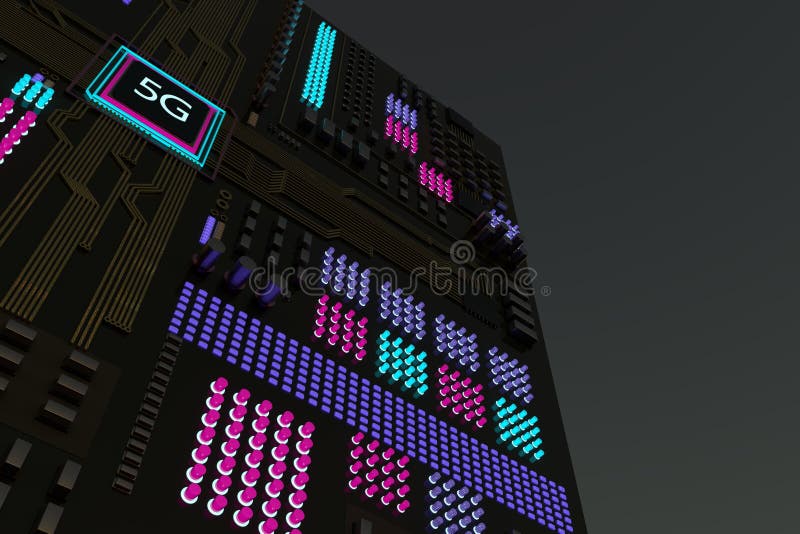 5G Next Generation Cellular Network Technology Circuit Board 3D ...