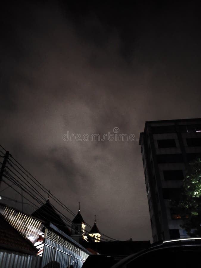 Night Mood of Mosque Dome with Clouds Stock Image - Image of mood ...