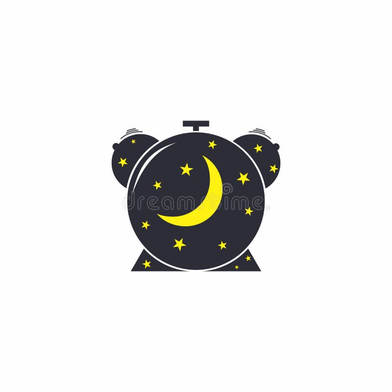 Night Moon Alarm Watch Symbol Decoration Vector Stock Vector ...