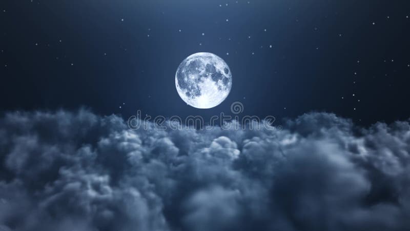 Night moon over the clouds stock footage. Video of looped - 92386452