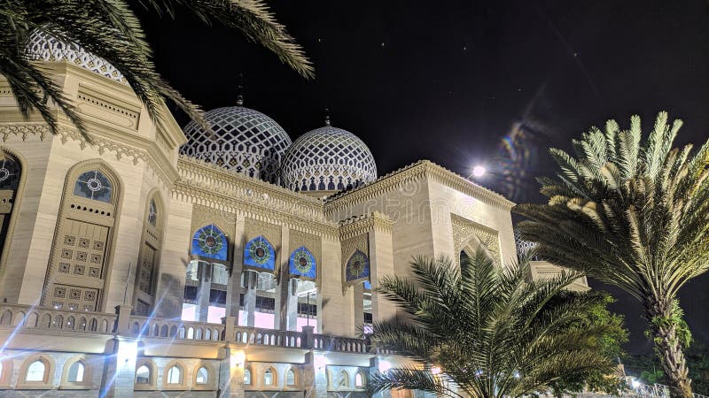 NIght Mosque stock image. Image of madinah, gold, arabia - 617983