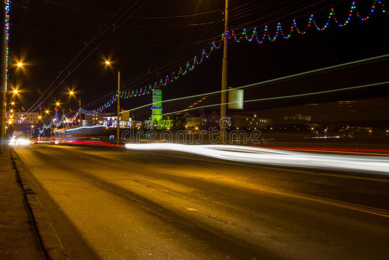 Night Motion on Urban Streets Stock Photo - Image of track, background ...