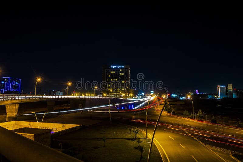 Night Movement in Erbil City Editorial Photo - Image of erbil, center ...