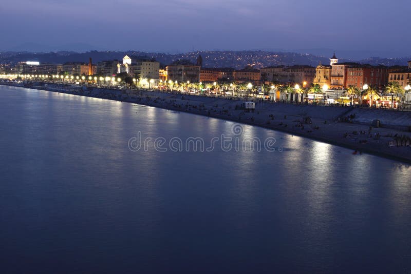 Night Nice editorial stock photo. Image of destination - 15115788