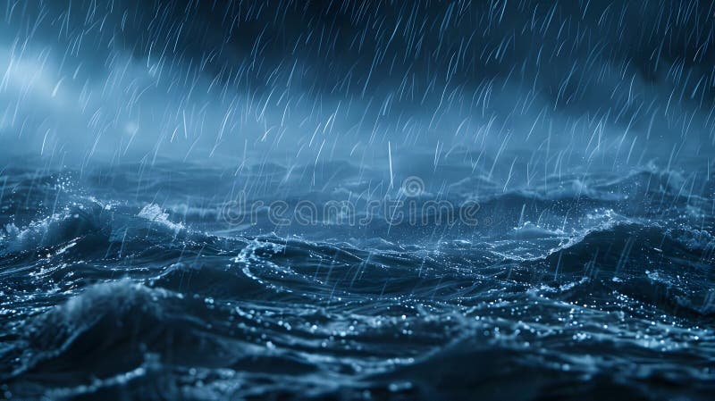 Night ocean in the rain stock image. Image of landscape - 321708201