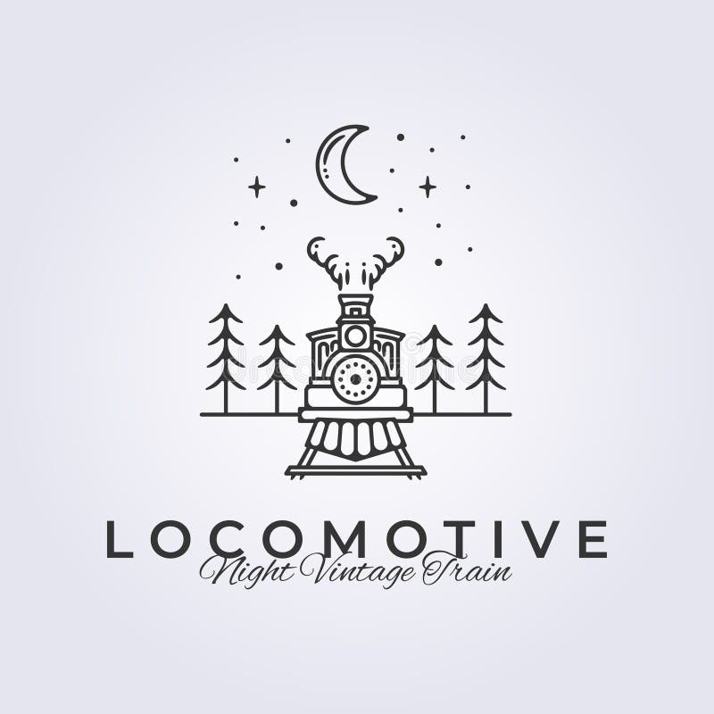 Vintage Locomotive Train in Emblem Vector Illustration Template Logo ...