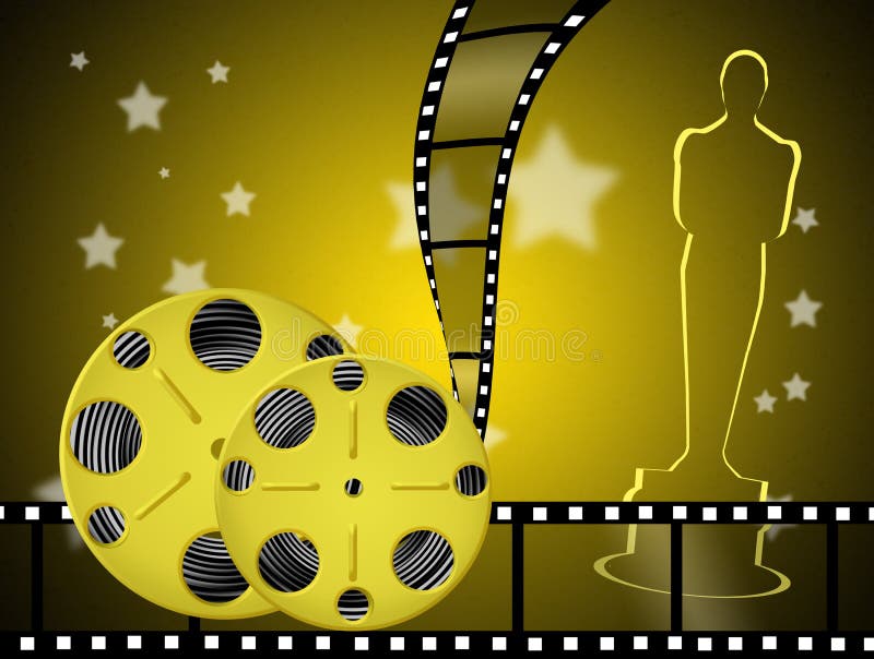 The night of the Oscars stock illustration. Illustration of reward ...