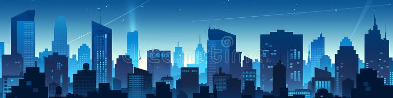 Night Over the City Background with a Beautiful Skyline Stock ...