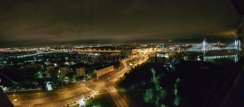 Night over the city stock photo. Image of metropolis - 200164818