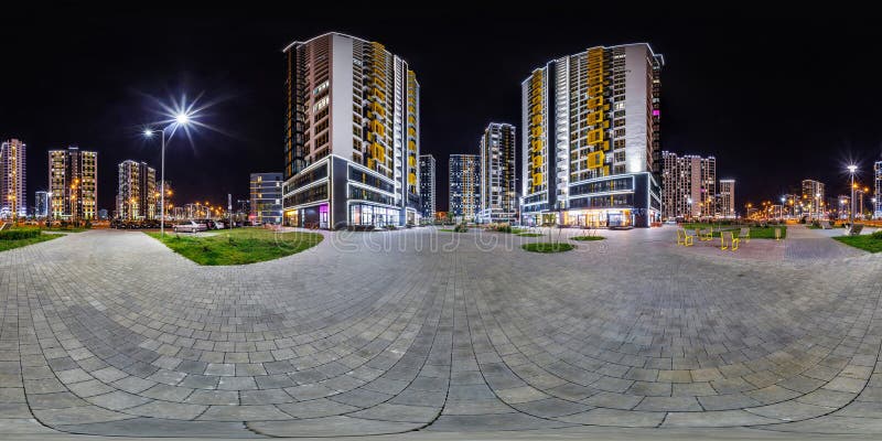 Night City Panorama 360 Hdri Stock Photos - Free & Royalty-Free Stock ...