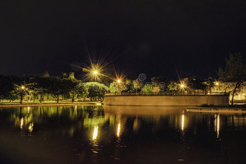 Night in the park stock photo. Image of trees, shadows - 40948268