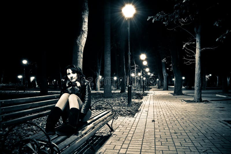 Night park view stock photo. Image of rest, person, lonely - 11851592