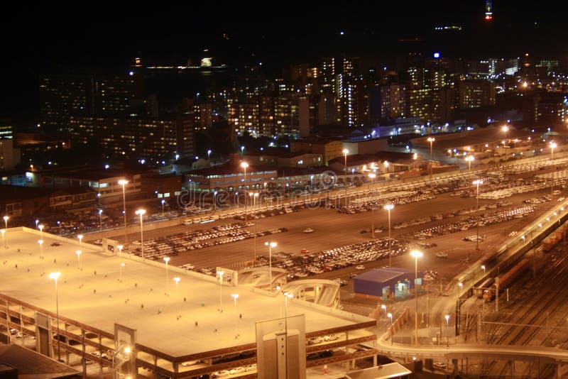 Night parking lot stock photo. Image of coast, bridge - 5028968