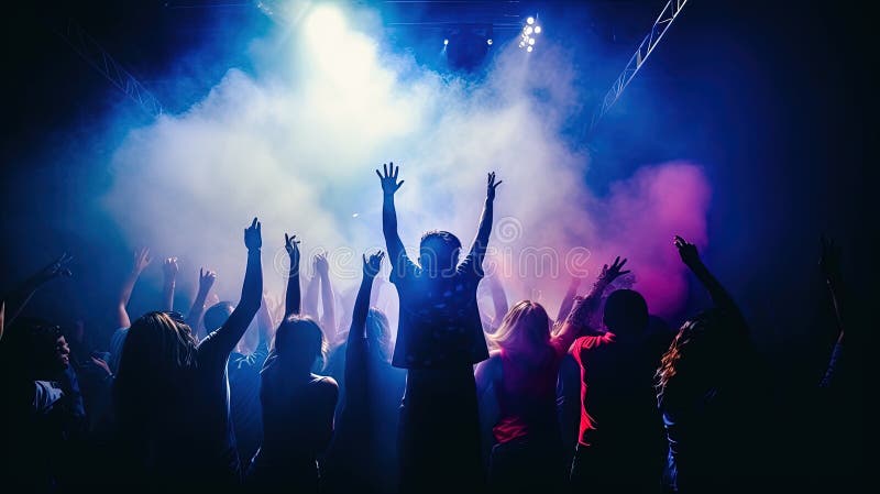 Large Group of Young People are Dancing in a Nightclub. Stock Photo ...