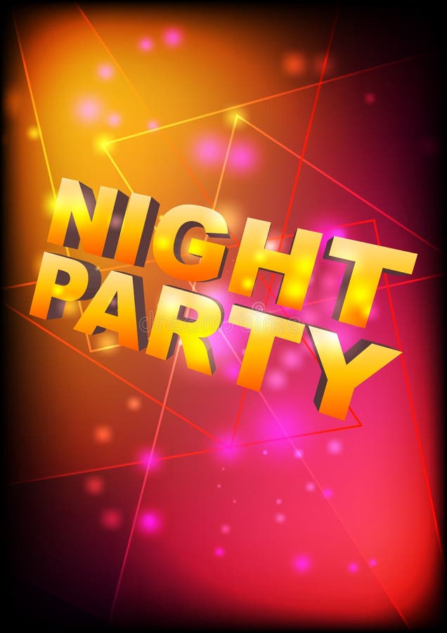 Night party lettering stock illustration. Illustration of light - 100503055