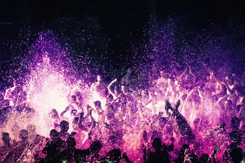 Night Party of People in the Pool. Stock Image - Image of girl, bath ...