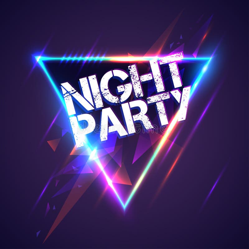 Night Party Poster with Glow Effect Stock Vector - Illustration of ...