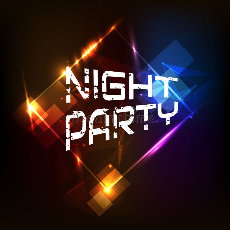 Night Party Poster, Colorful Light. Stock Illustration - Illustration ...