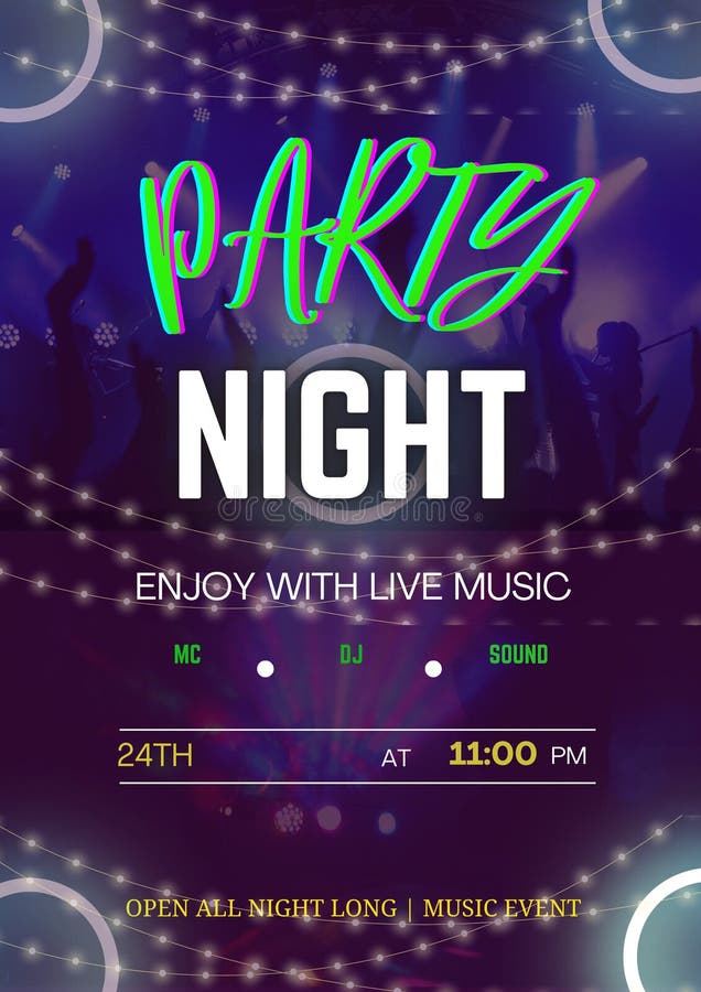 Night Party Template with Mix Dark Background Illustrator for ...
