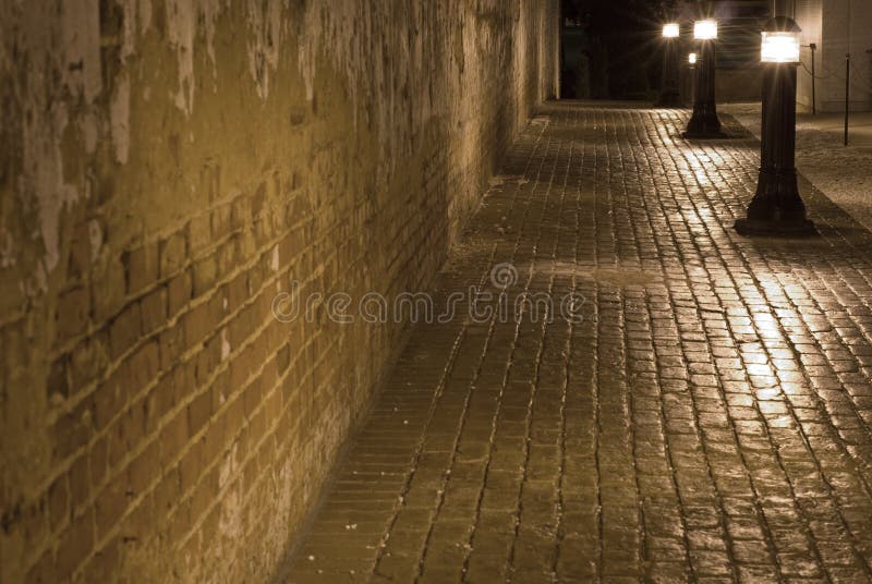 Night Path stock photo. Image of footpath, alley, sidewalk - 7667154