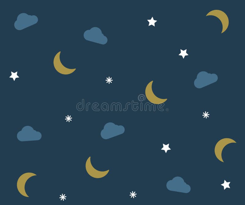 Cute Night Seamless Pattern Background for Kids Bedtime Sleeping ...
