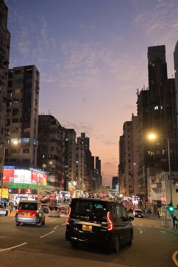 Night Perspective Street View of Yen Chow Street Jan 7 2024 Editorial ...