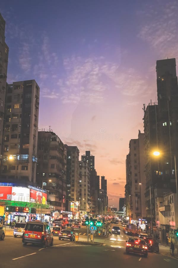 Night Perspective Street View of Yen Chow Street Jan 7 2024 Editorial ...