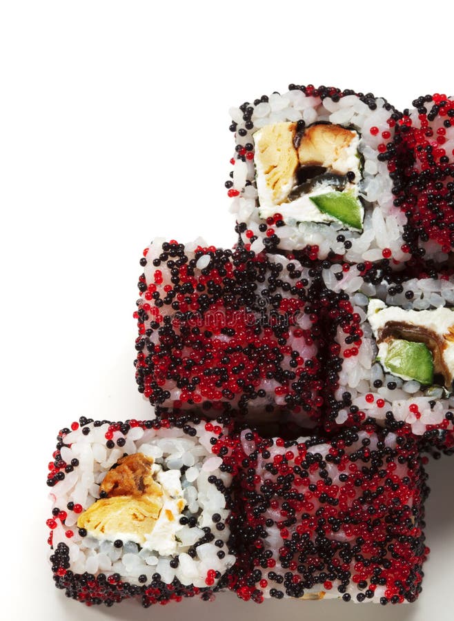 Night Philadelphia Roll stock photo. Image of lunch, caviar - 12114838