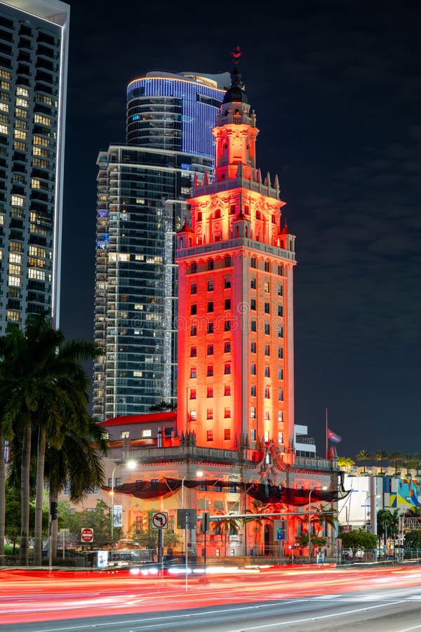 Night Photo of the Freedom Tower Downtown Miami 2022 Editorial ...
