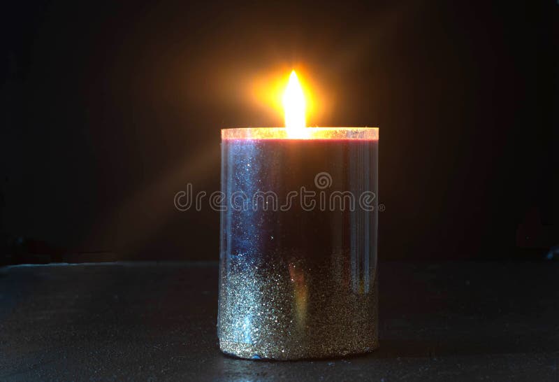 Night Photograph of a Candle for Dinner Stock Image - Image of warm ...