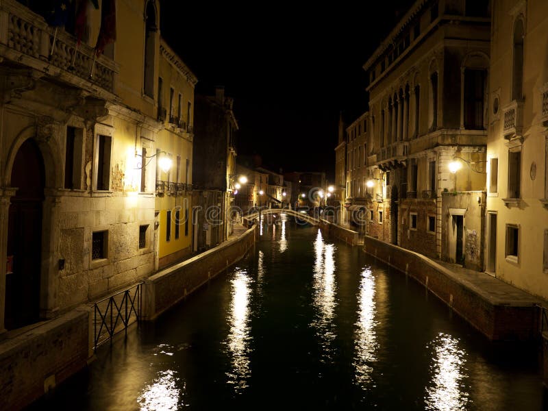 Night Photograph of Venice, Italy Stock Image - Image of high, bridge ...